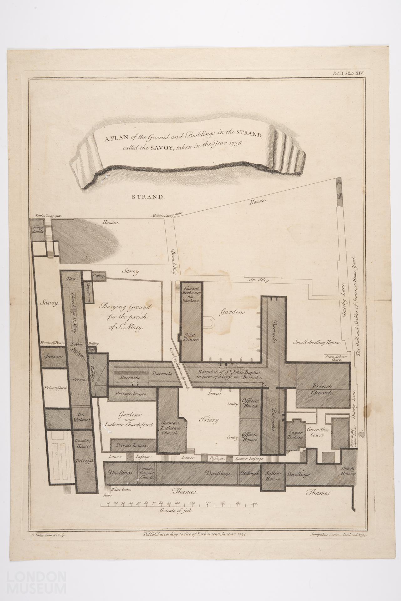 A Plan of the Ground and Buildings in the Strand called the Savoy taken ...