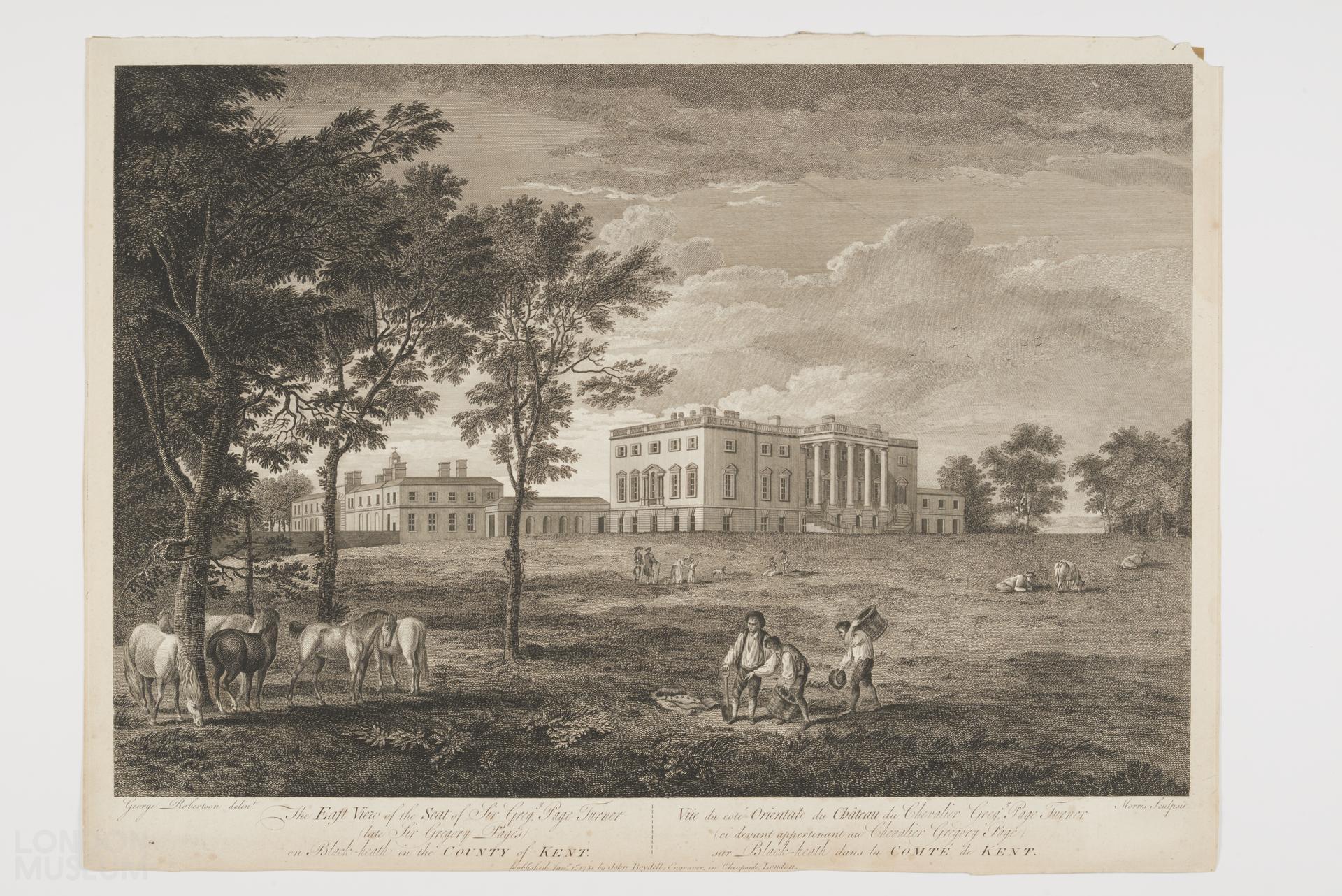 The East View of the Seat of Sir Gregy. Page Turner (late Sir Gregory ...