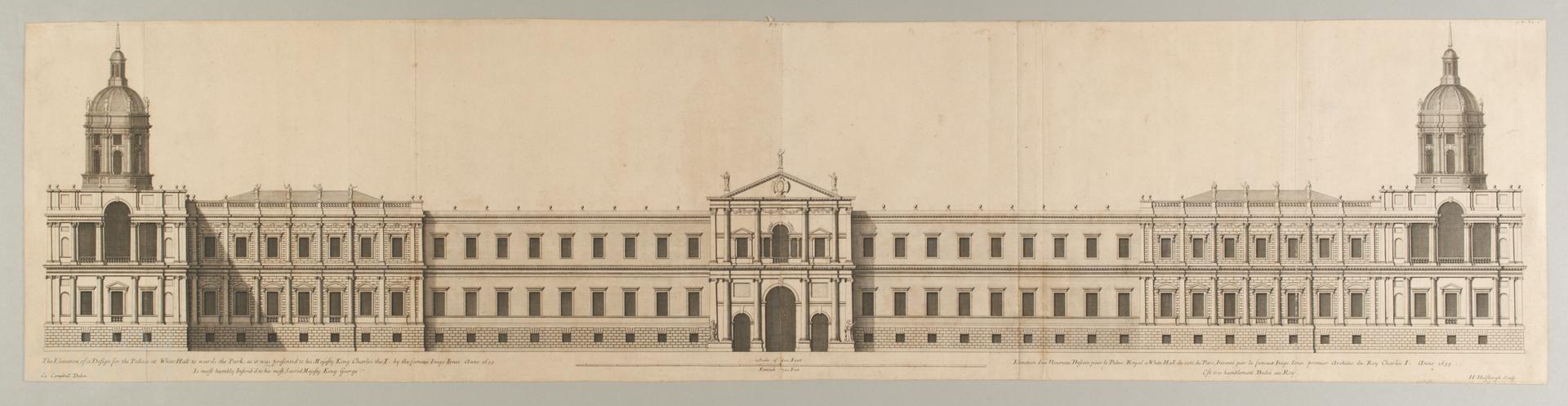 The Elevation for Design for the Pallace at White-Hall towards the Park ...