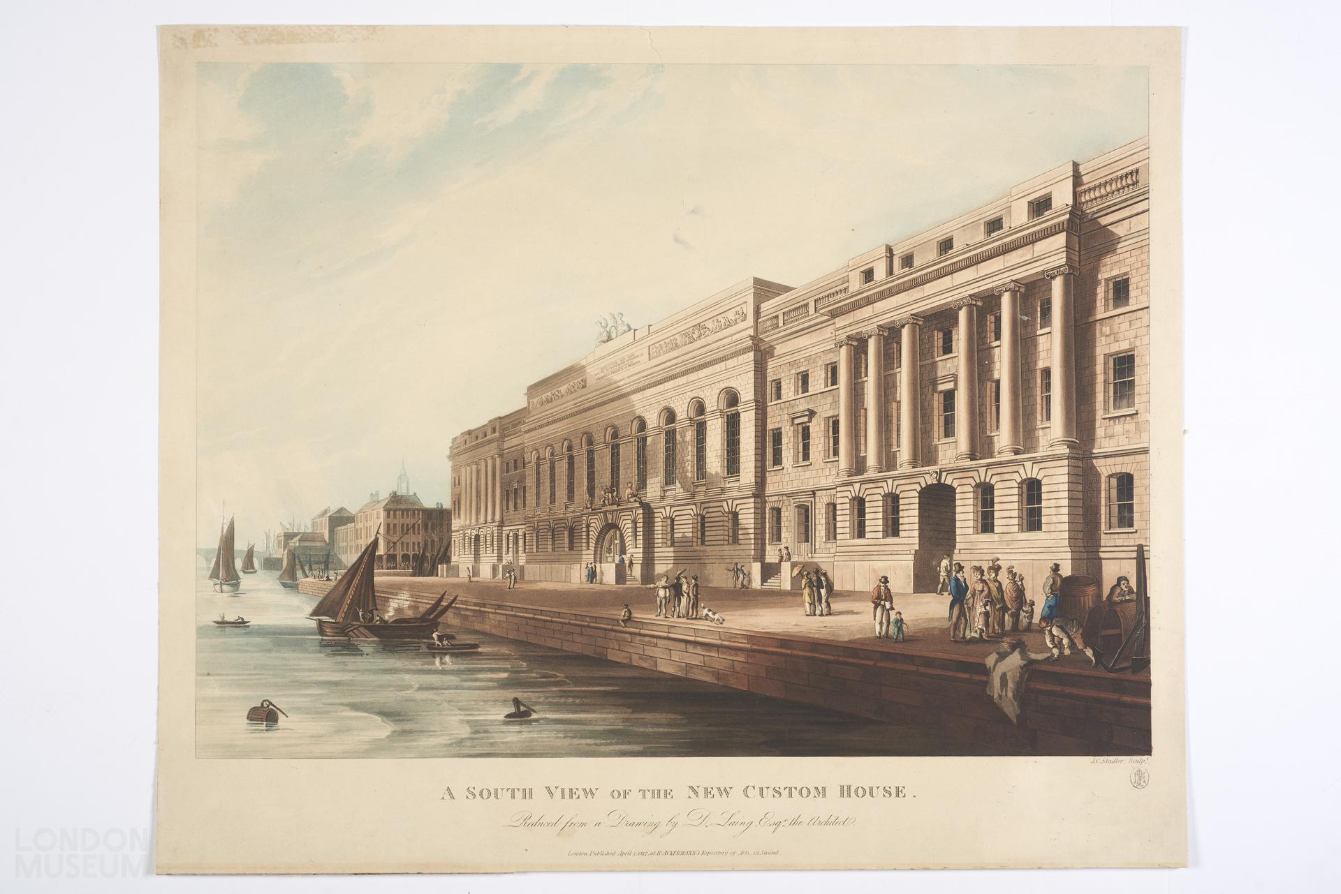 A South View of the New Custom House | London Museum