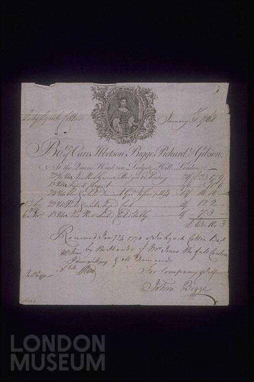 Invoice, receipt | London Museum
