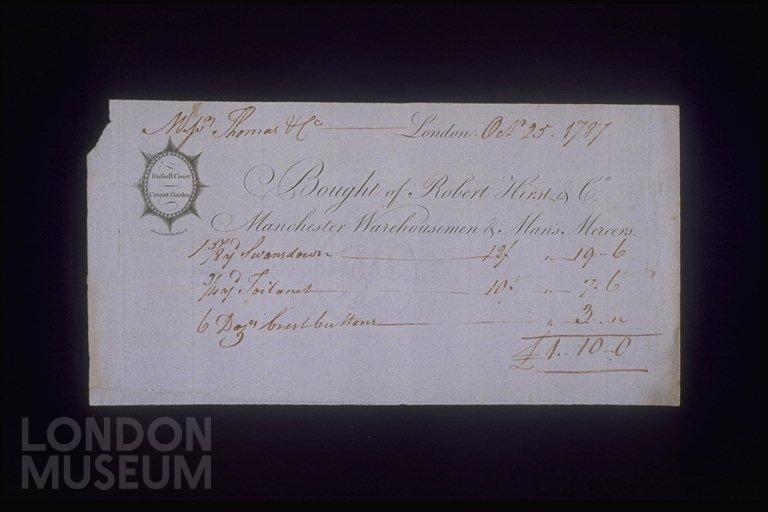 Invoice, receipt | London Museum