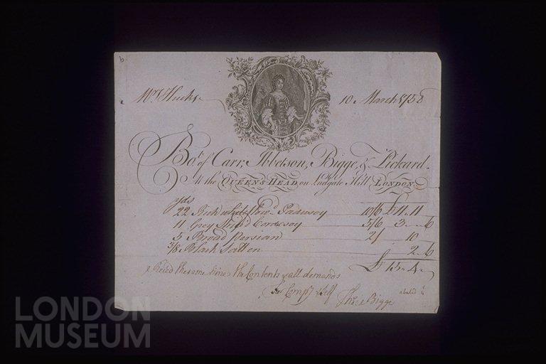 Invoice, receipt | London Museum