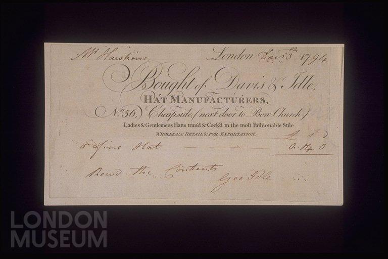 Invoice, receipt | London Museum