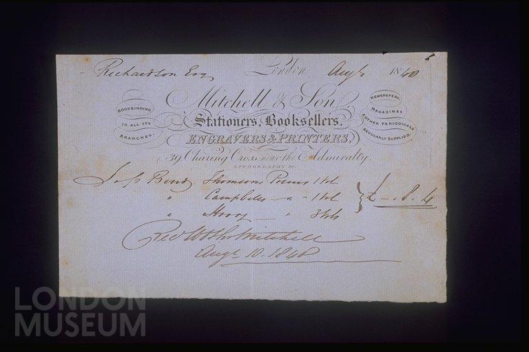Invoice, receipt | London Museum