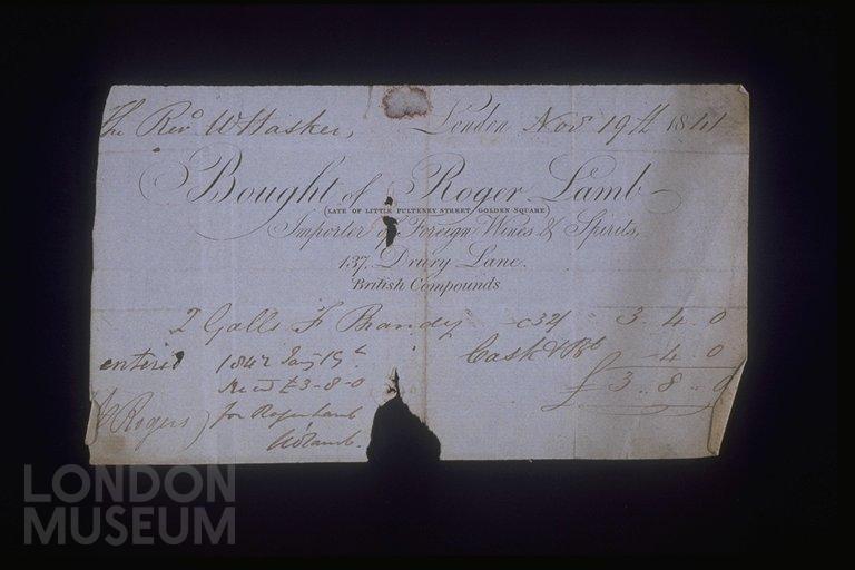 Invoice, receipt | London Museum