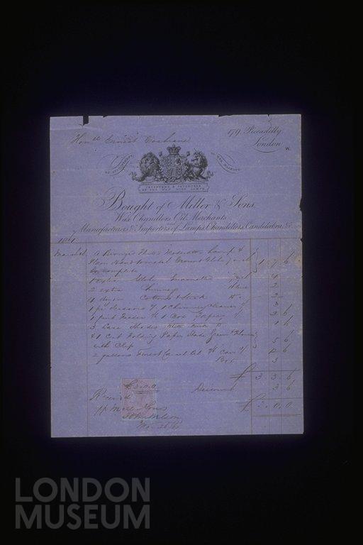 Invoice, receipt | London Museum