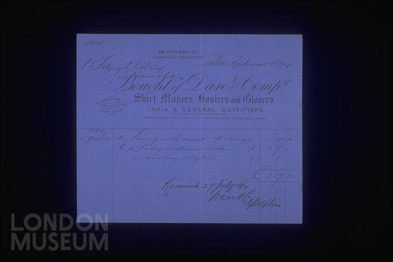 Invoice, receipt | London Museum
