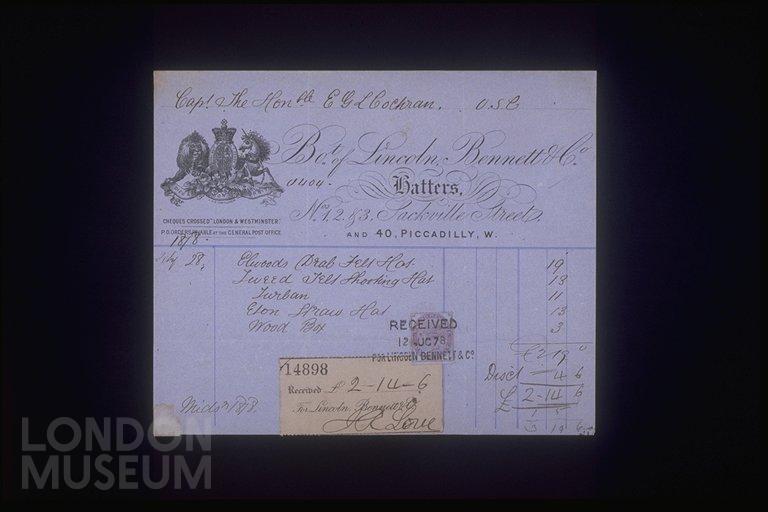 Invoice, receipt | London Museum