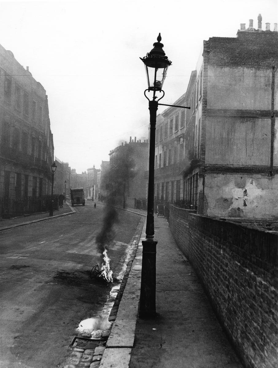 A small fire burning in a street off Harrow Road, Paddington | London ...