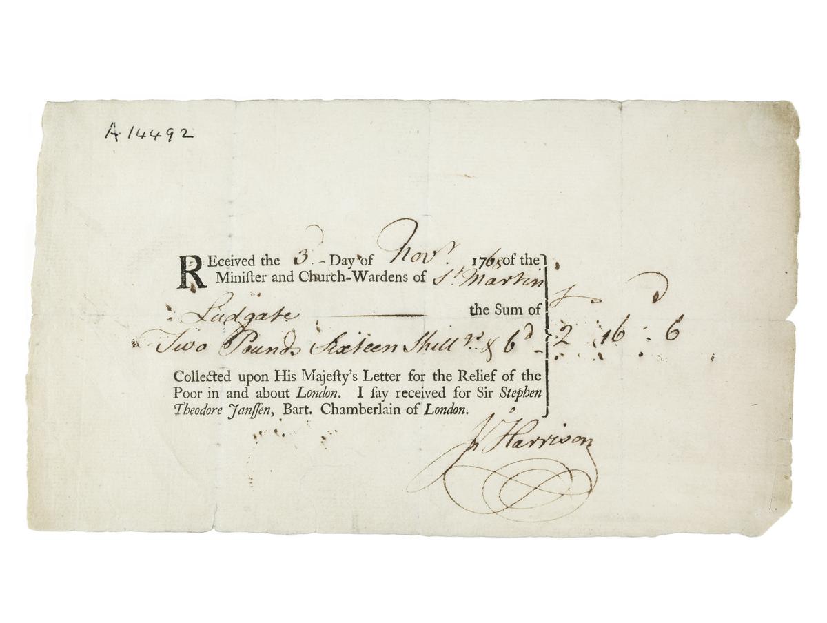 Document, receipt | London Museum