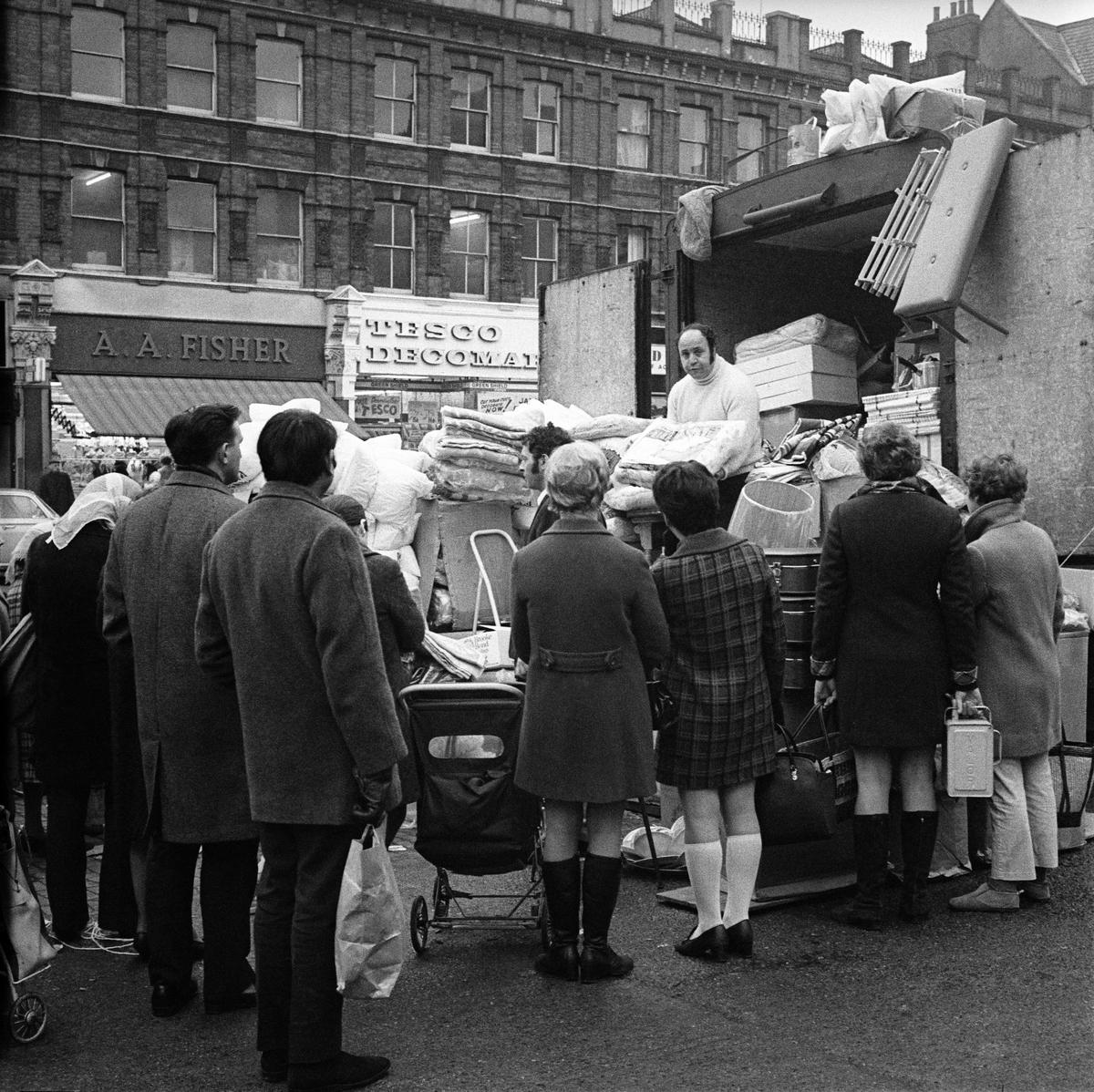 Trader selling from the back of a van in Cricklewood | London Museum