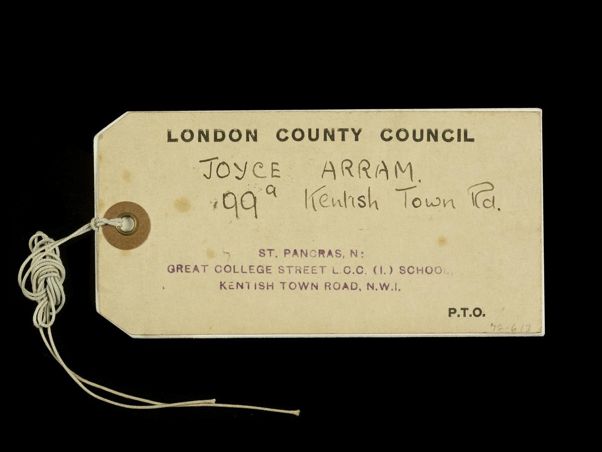 Label, evacuation label | London Museum
