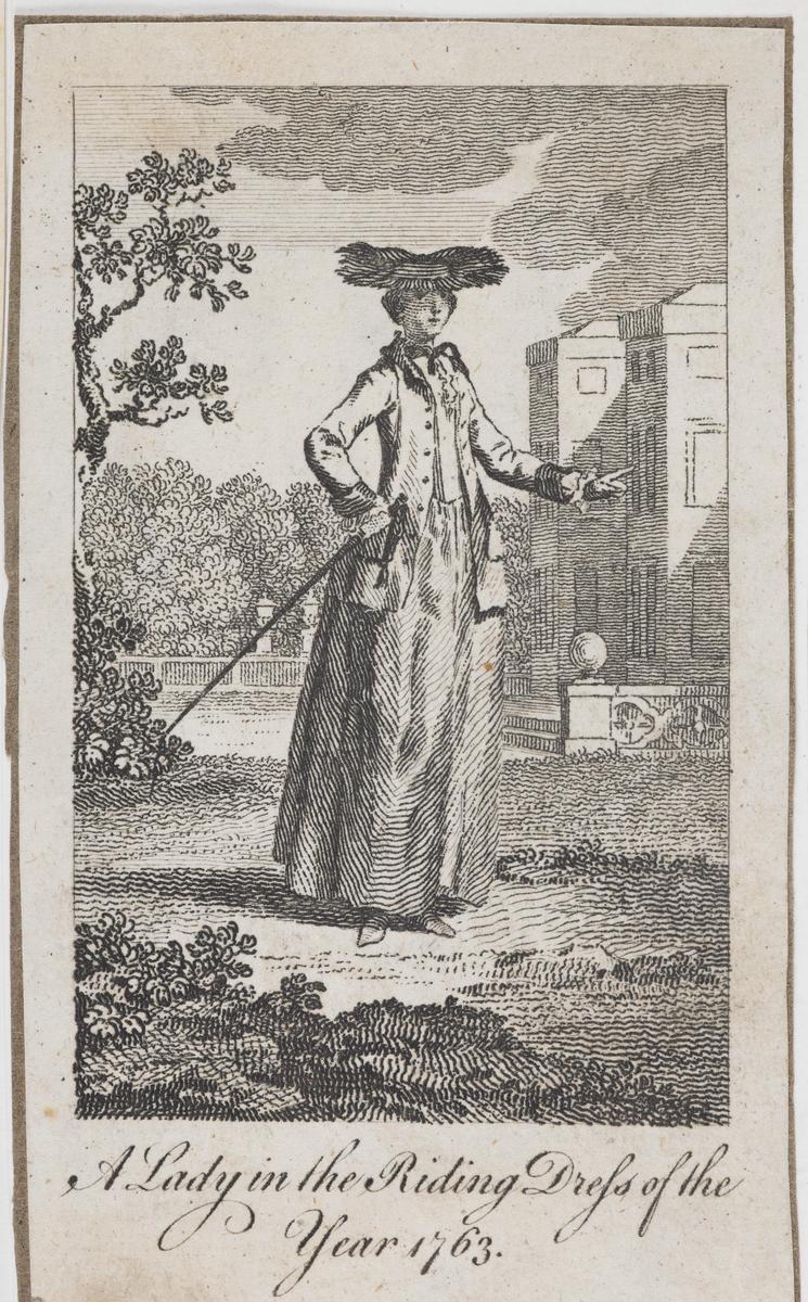 A lady in the Riding Dress of the Year 1763. | London Museum