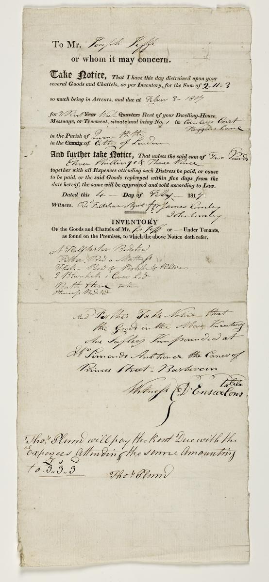 Handbill, notice | London Museum