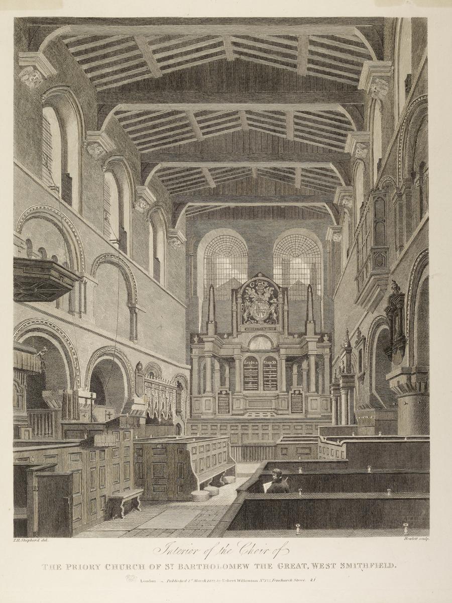 Interior of the Choir of the Priory Church of St Bartholomew the Great ...