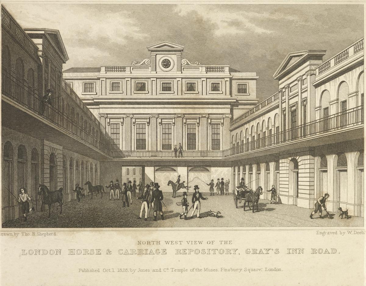 North West View of the London Horse and Carriage Repository, Gray's Inn ...