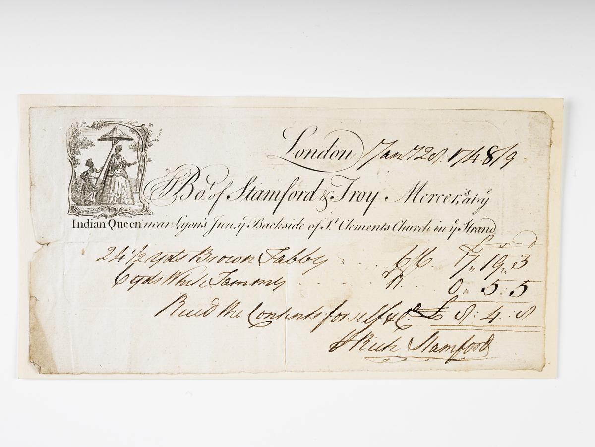 Invoice, receipt | London Museum