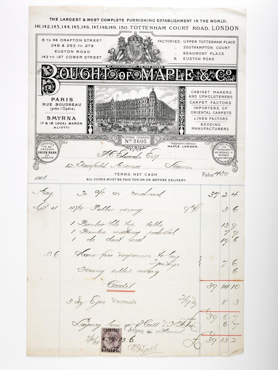Invoice, receipt | London Museum