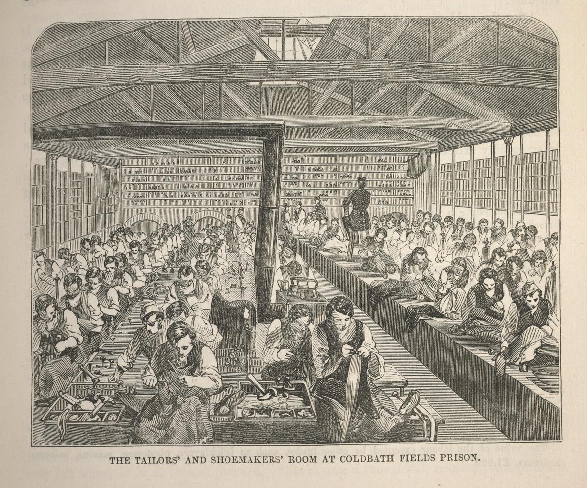 The tailors' and shoemakers' room at Coldbath Fields Prison | London Museum