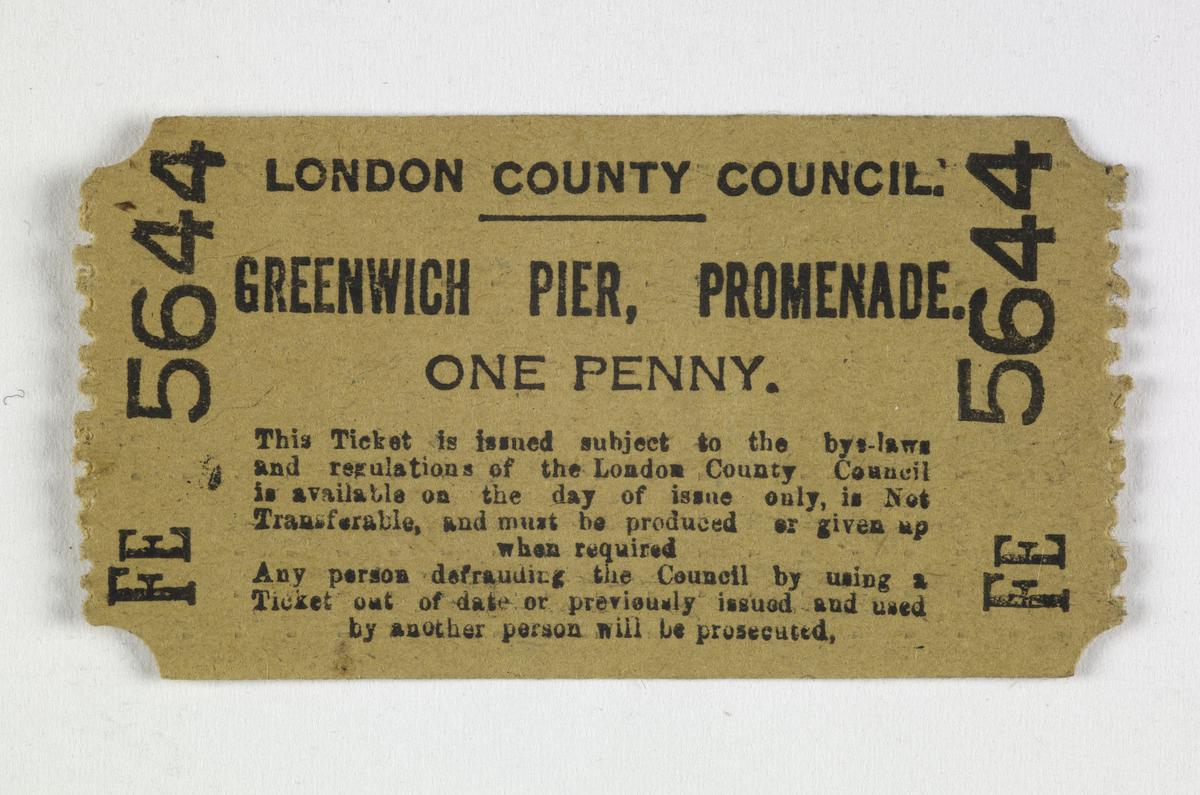 Ticket, steamer ticket | London Museum
