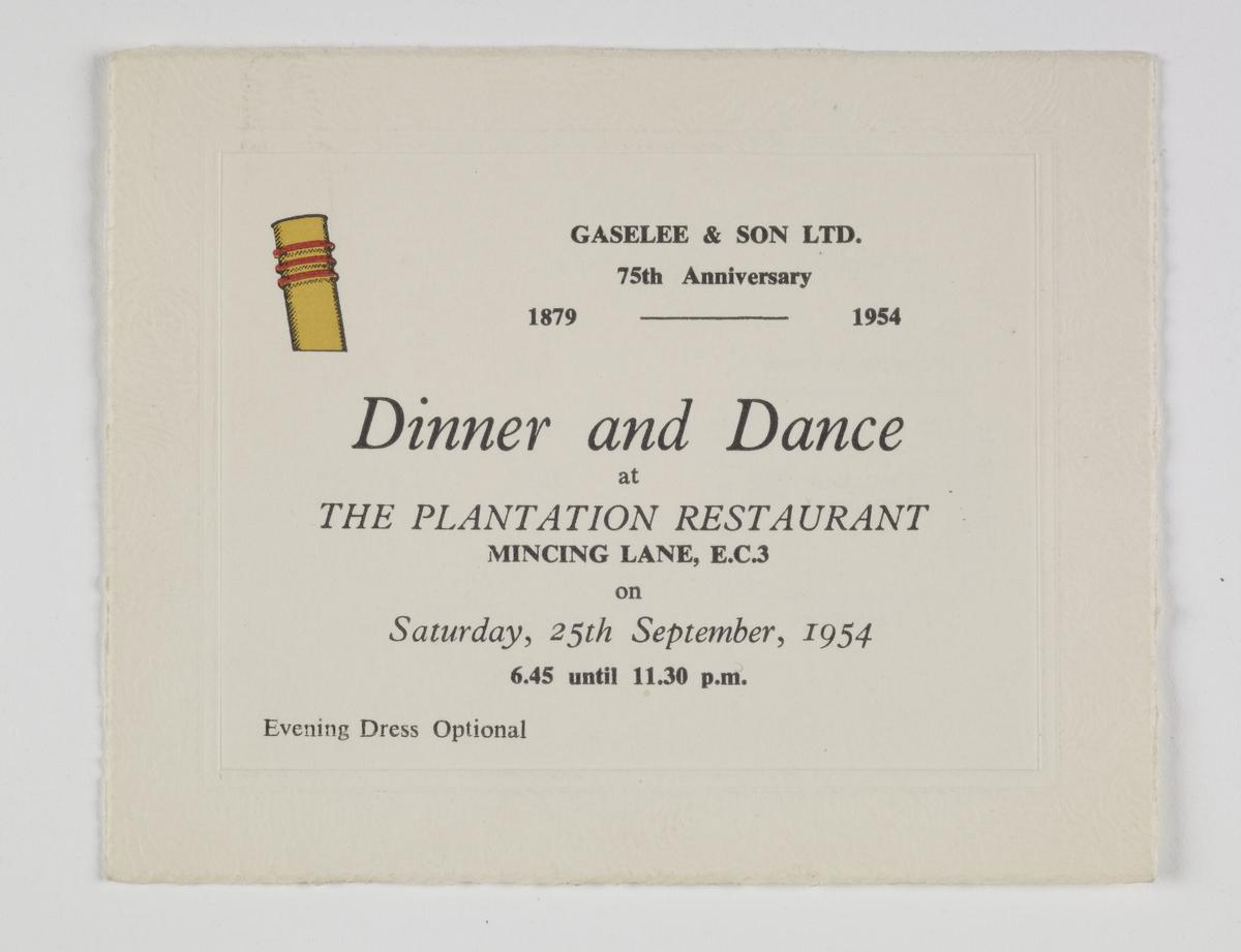 Invitation, dinner invitation | London Museum