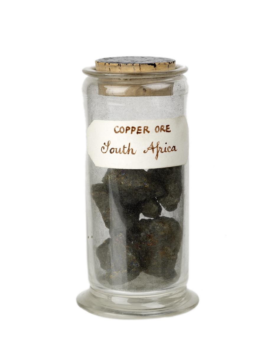 Sample jar, copper ore sample | London Museum