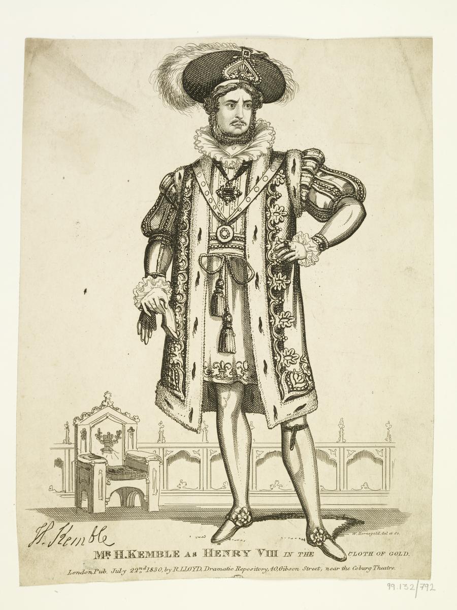 Mr H. Kemble as Henry VIII in the Cloth of Gold | London Museum