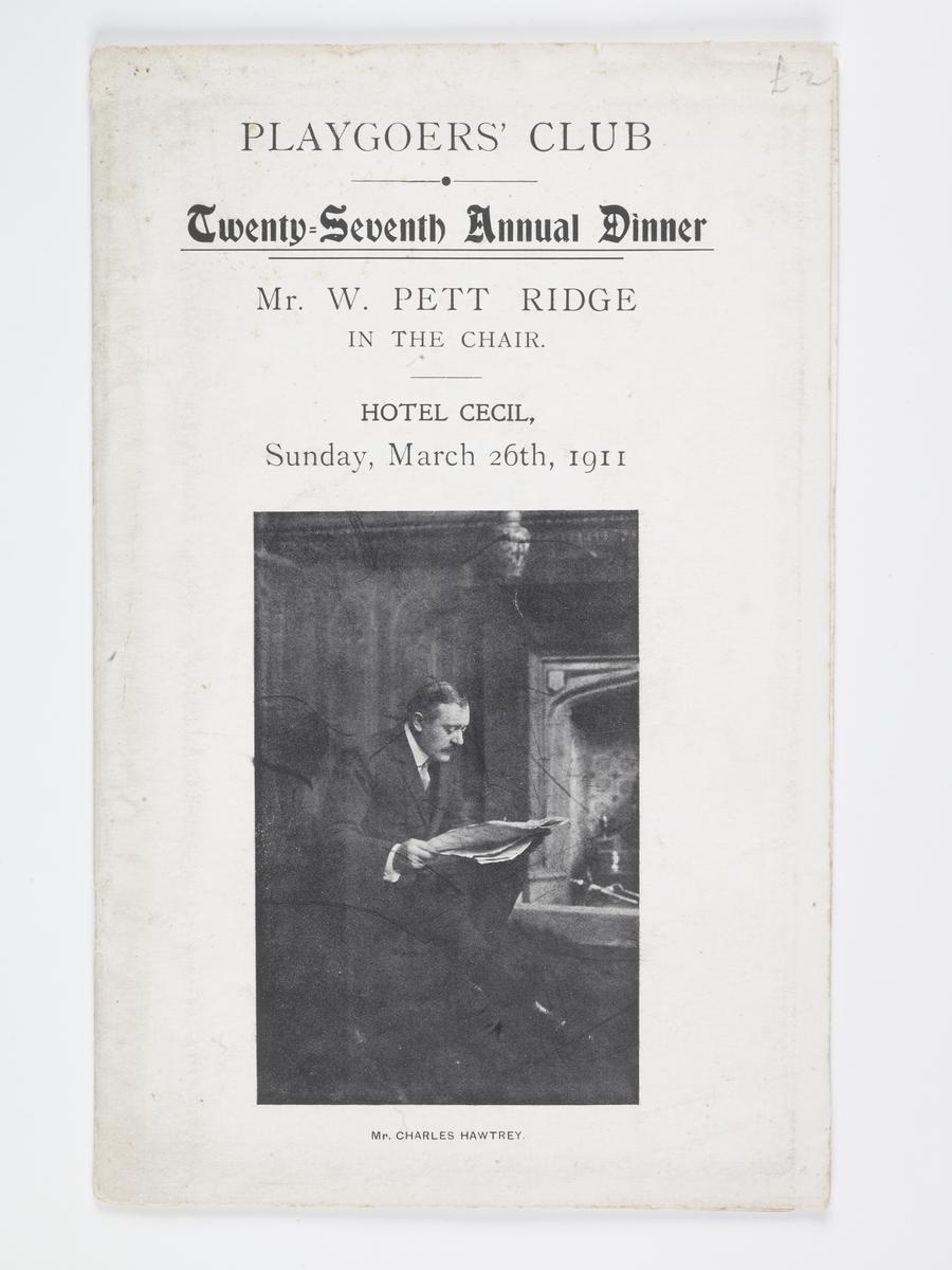 Playgoers' Club - Twenty-Seventh Annual Dinner | London Museum