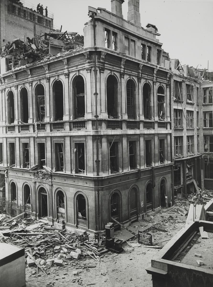 City Bomb Damage, Butcher's Hall, Bartholomew Close | London Museum