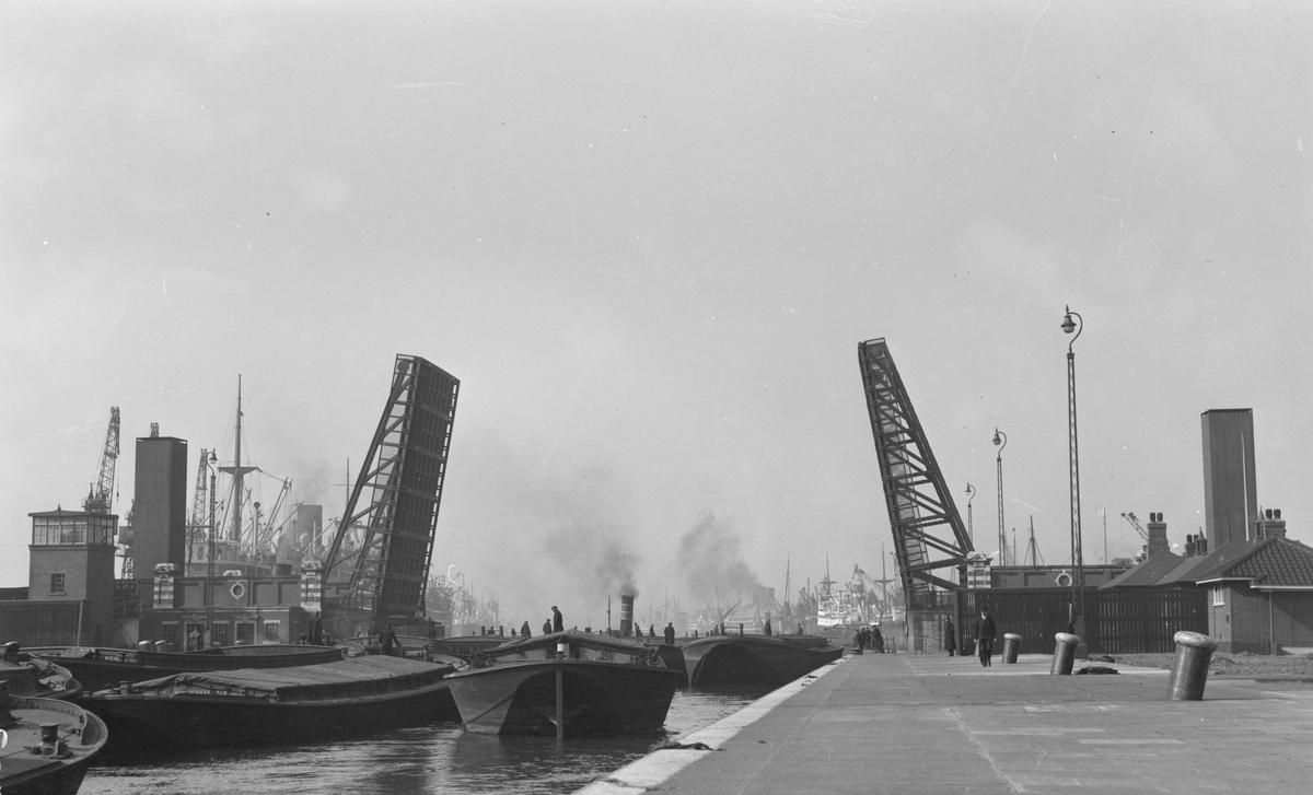 King George V Dock: A busy scene - the entrance Lock on 14th March ...