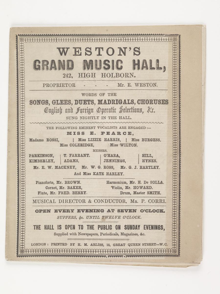 Weston's Grand Music Hall | London Museum