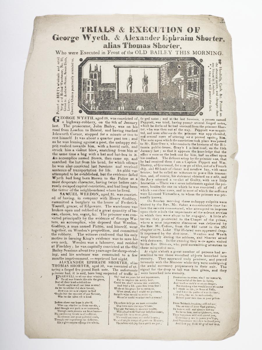 Trials and Execution of George Wyeth & Alexander Ephraim Shorter, alias ...