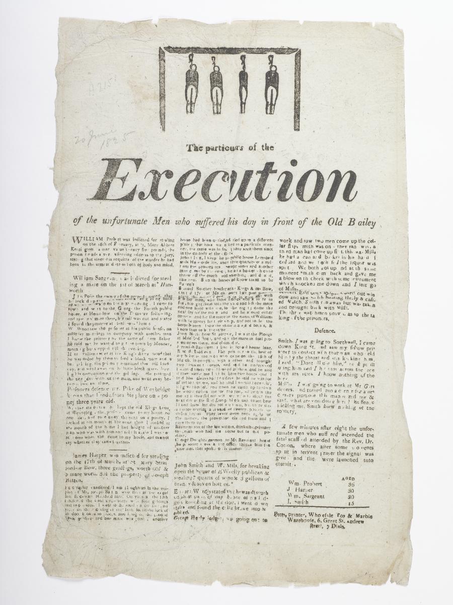 The particulars of the Execution of the unfortunate Men who suffered ...