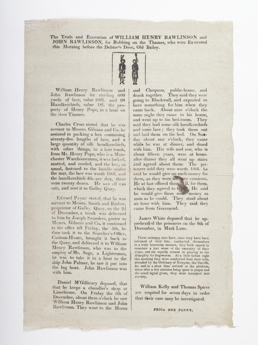 The Trials and Execution of William Henry Rawlinson and John Rawlinson ...