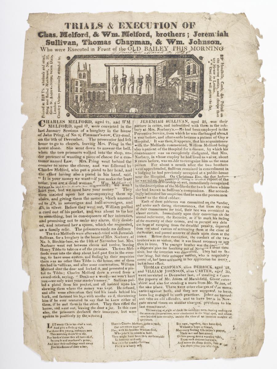 Trials & Execution of Chas. Melford, & Wm. Melford, brothers; Jeremiah ...