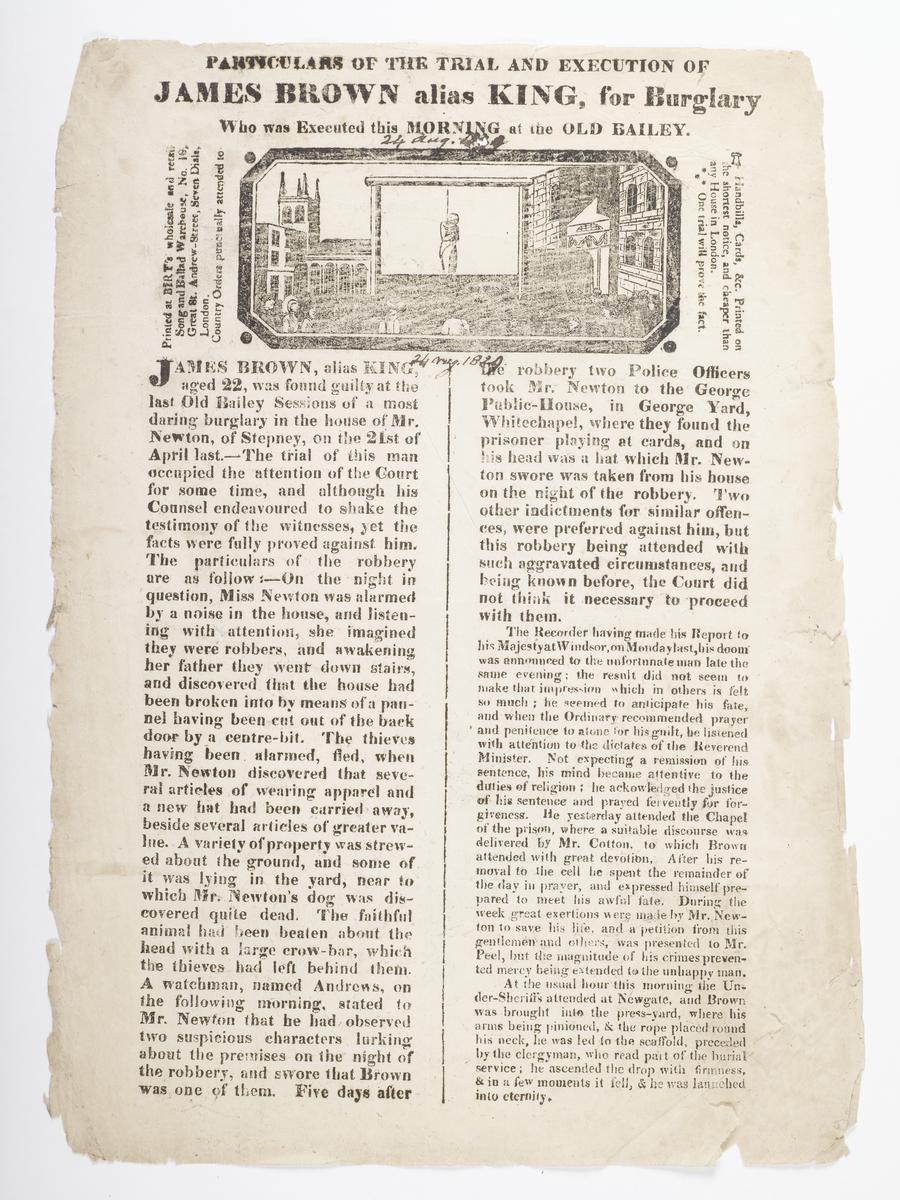 Particulars of The Trial and Execution of James Brown alias King, for ...