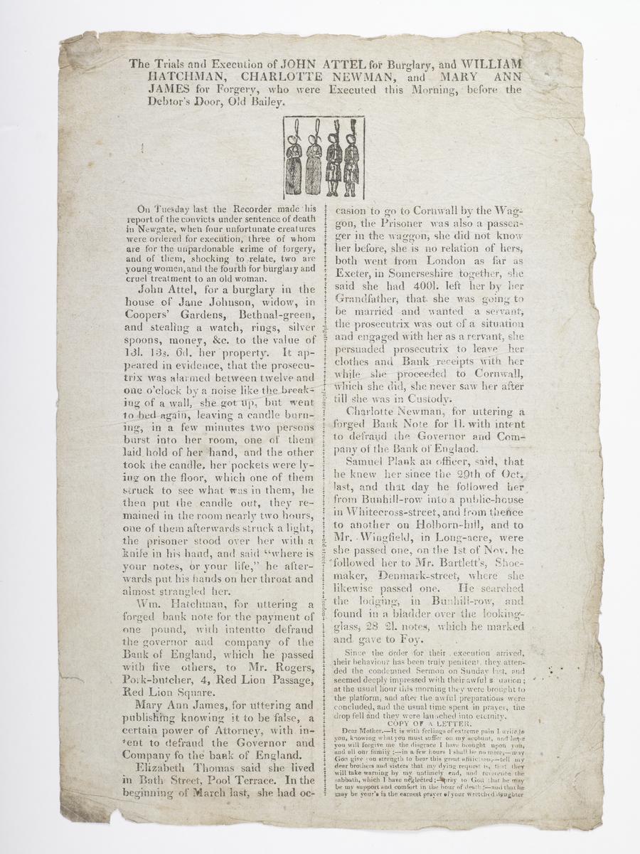 The Trials and Execution of John Attel for Burglary, and William ...