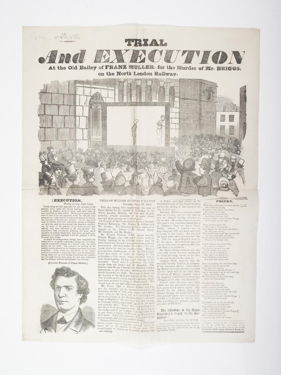 Trial and execution at the Old Bailey of Franz Muller, for the murder ...