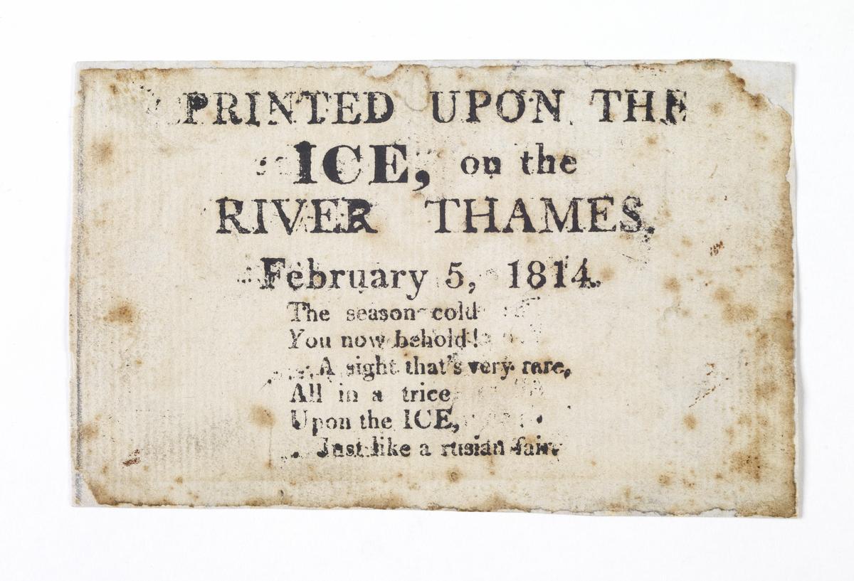 Broadside, frost-fair paper, frost-fair keepsake | London Museum