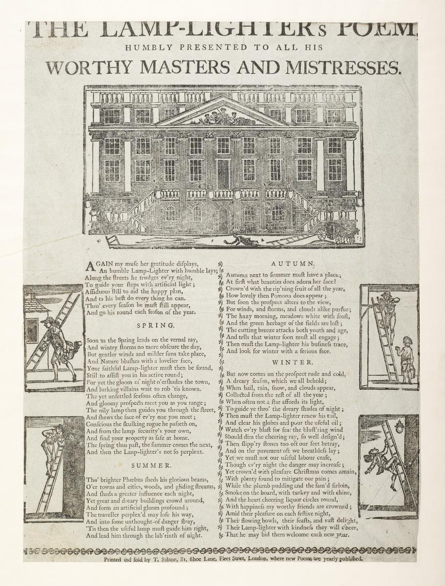The Lamp-Lighter's Poem. Humbly Presented to all his Worthy Masters and ...