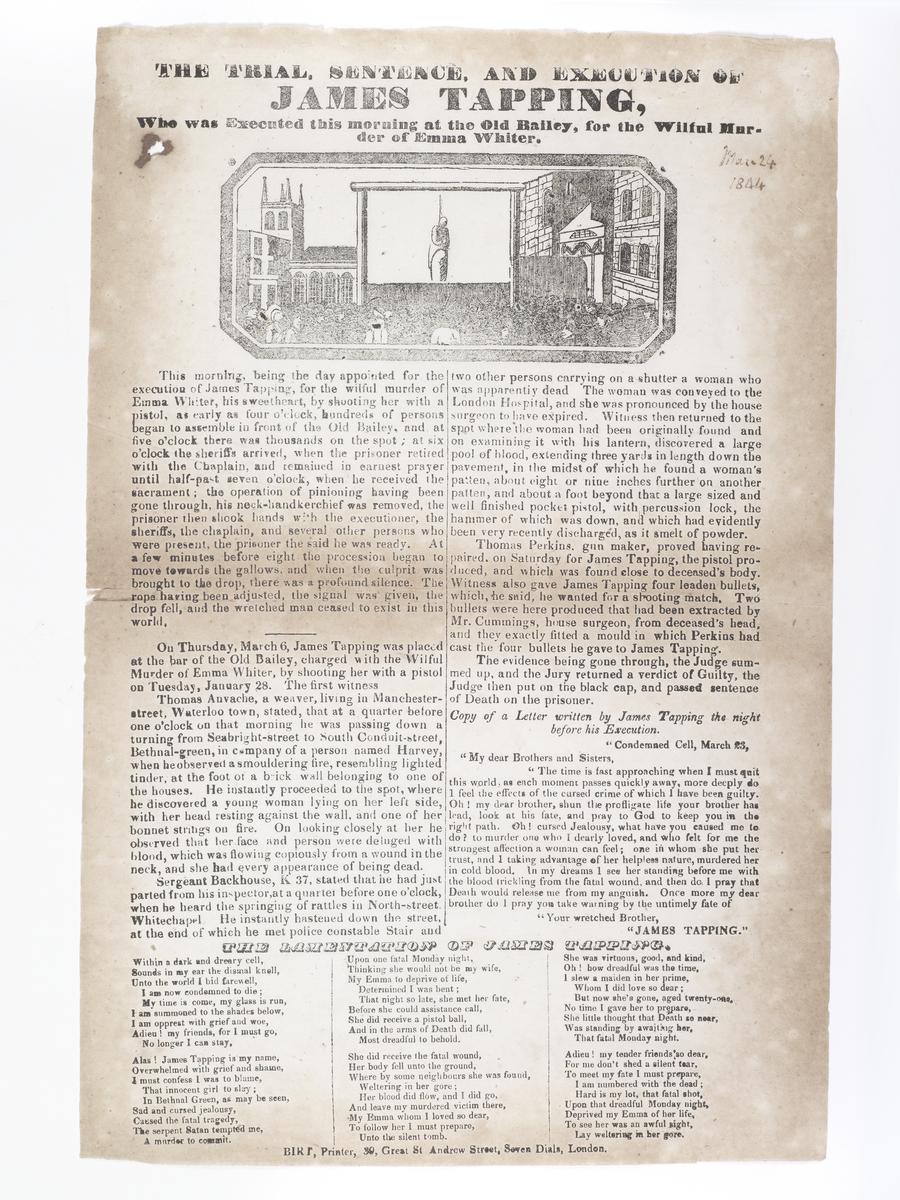 The Trial, Sentence, and Execution of James Tapping, who was Executed ...