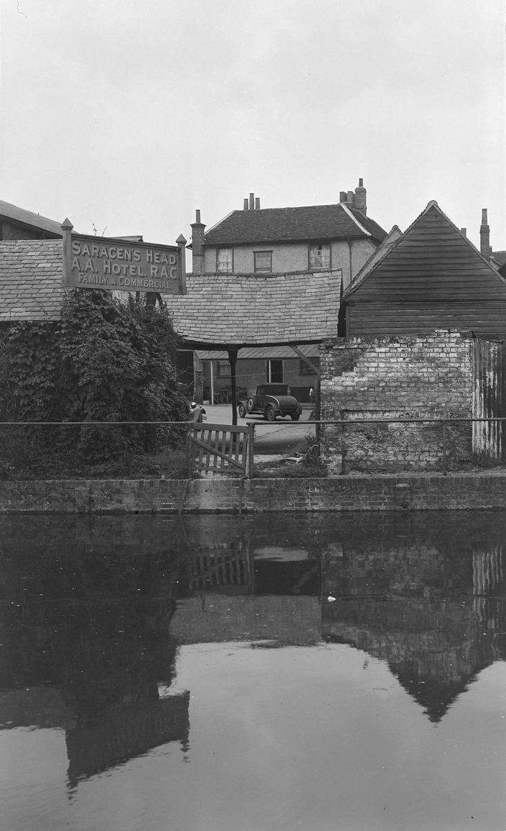 River Lee Navigation: A peep over the canal into the 'Saracen's Head ...