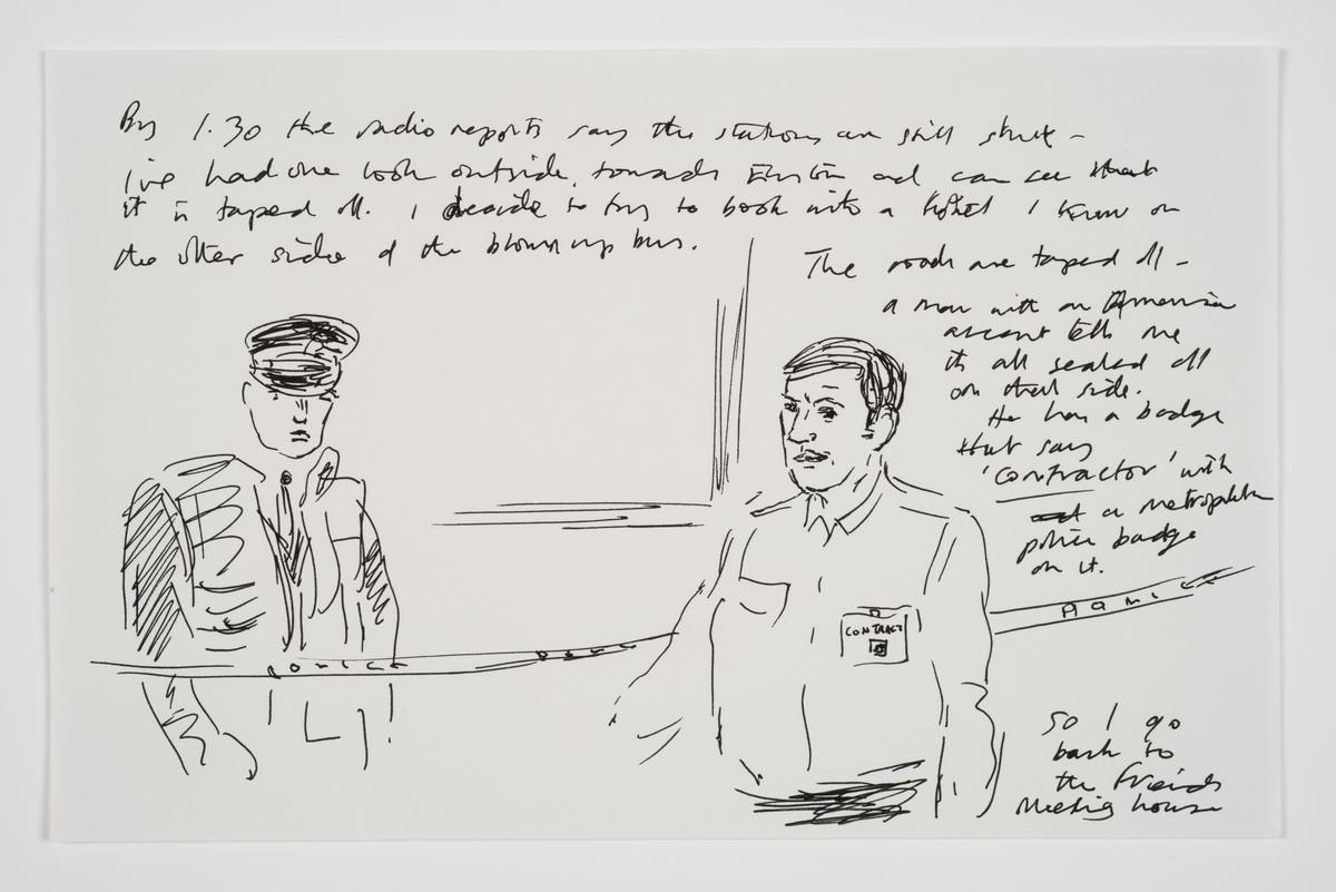 July 8th 2005 drawings made from memory of the events of July 7th 2005 ...
