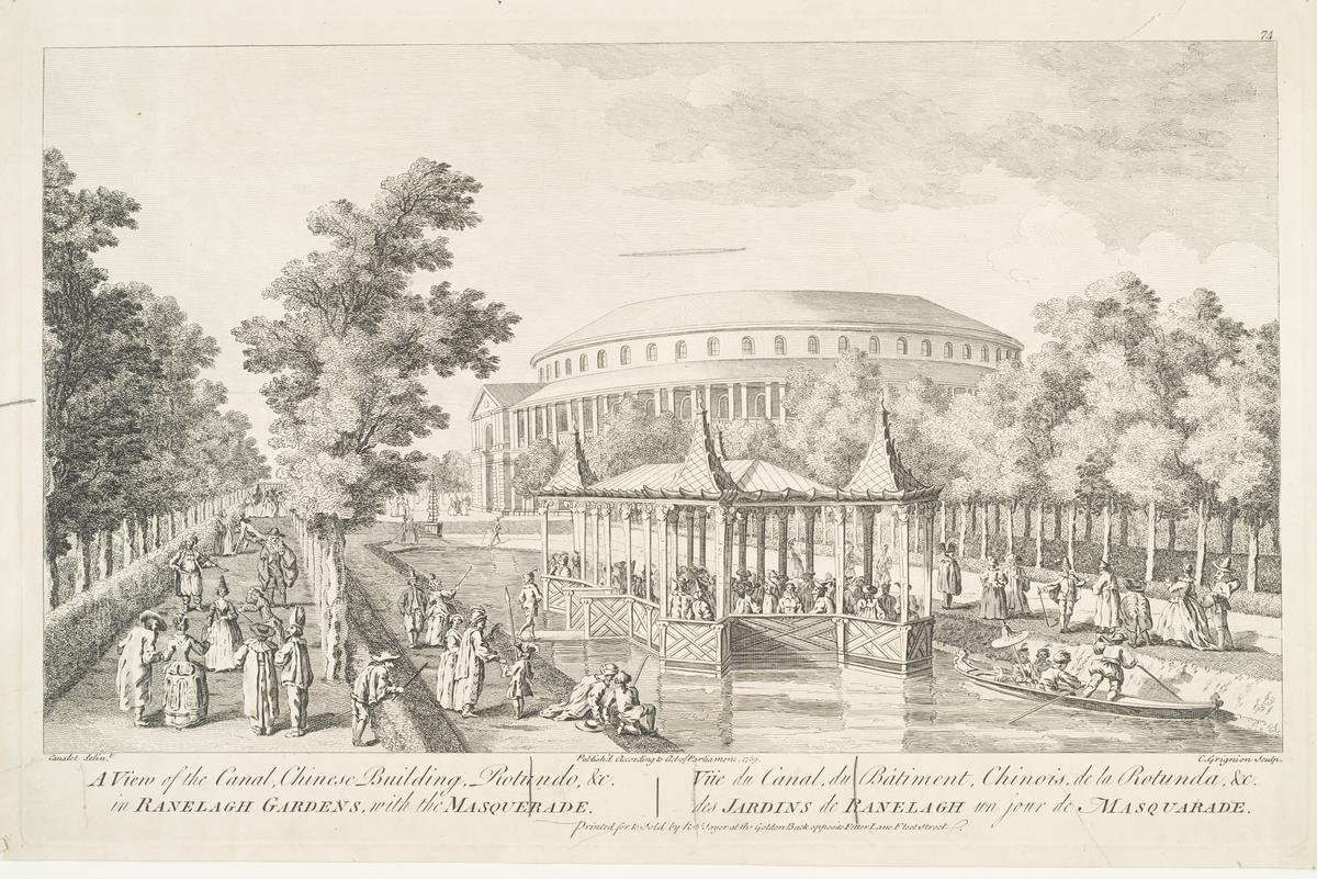 A View of the Canal, Chinese Building, Rotunda, &c. in Ranelagh Gardens ...