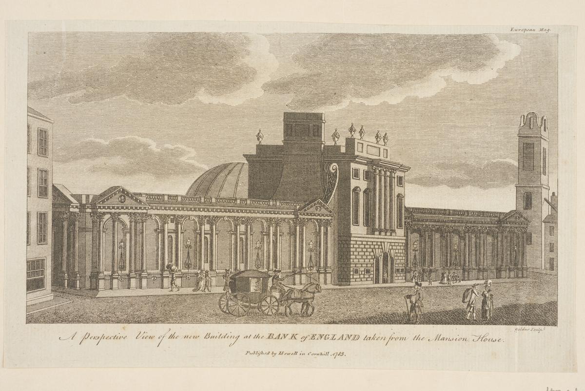 A perspective view of the new Building at the Bank of England taken ...