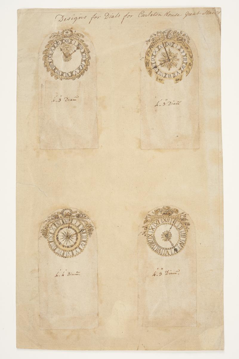 Designs for dials for Carleton House great stairs | London Museum