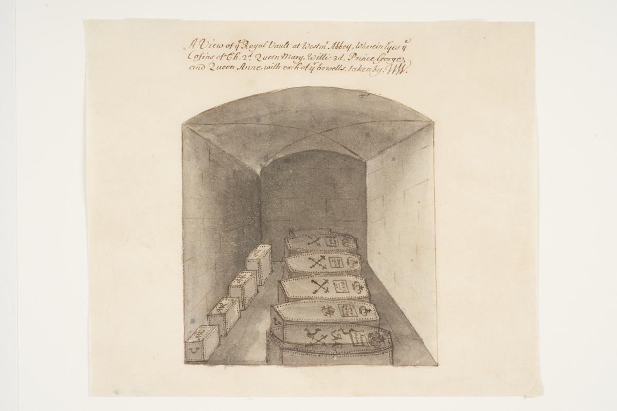 A view of the Royal vaults at Westminster Abbey. | London Museum