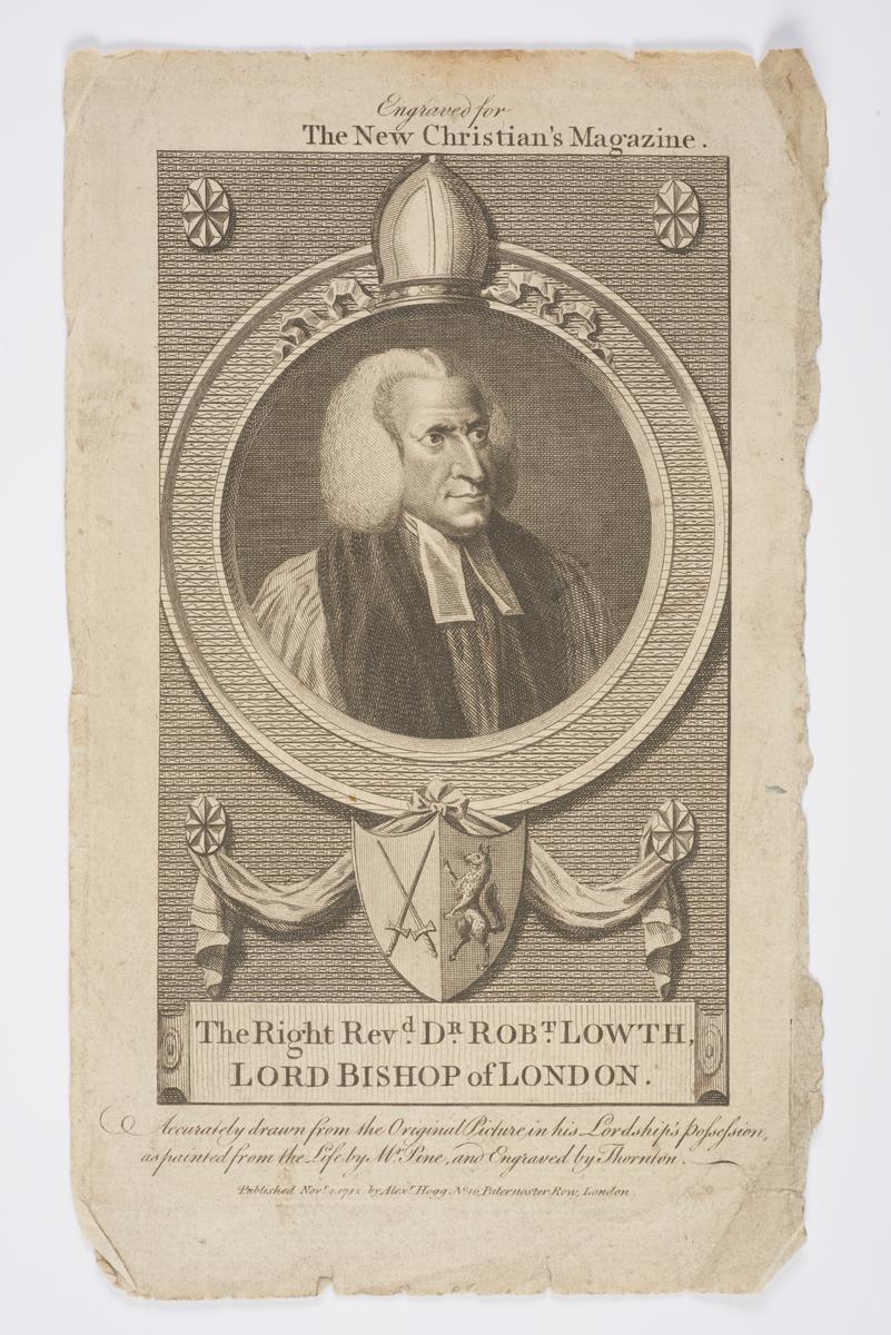 The Right Revd. Dr. Robt. Lowth, Lord Bishop of London | London Museum