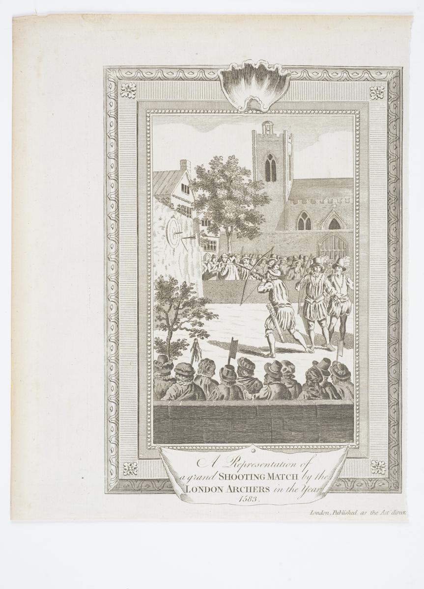 A representation of a grand shooting match by the London archers in the ...
